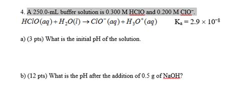 Solved A ML Buffer Solution Is M HClO And Chegg