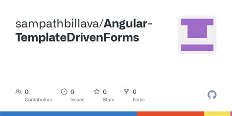 GitHub Sampathbillava Angular TemplateDrivenForms
