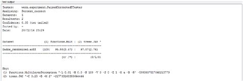 Output For The Simulations Run Using Wekas Experimenter Tool Source