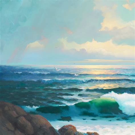 H Evan Sanders Pacific Sunset Very Large Oil Huntington Beach