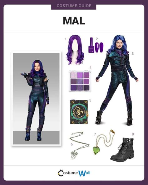 Mal Costume Guide For Cosplay And Halloween Costumes Blue Wig Mal