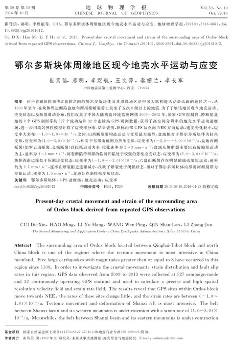 Pdf Present Day Crustal Movement And Strain Of The Surrounding Area