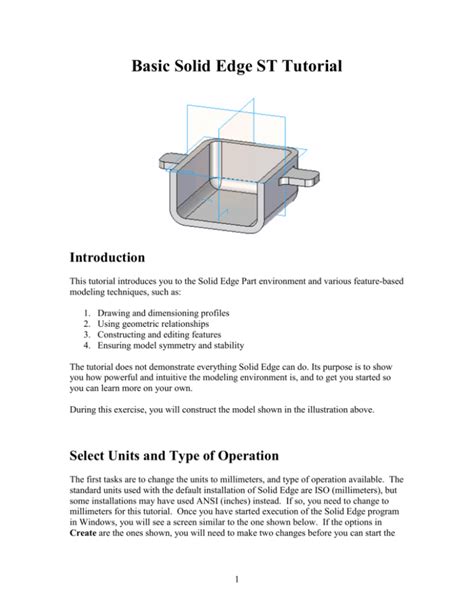 solid edge tutorial basic 3d modeling guide