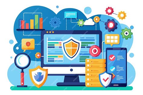 This Flat Illustration Features A Computer And Smartphone Displaying