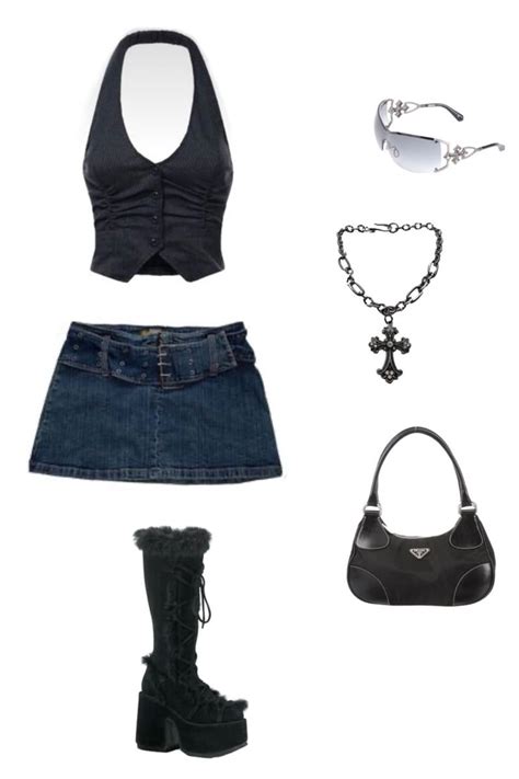 Black Y2k Fit Idea Stylish Outfits Lookbook Outfits 2000s Fashion