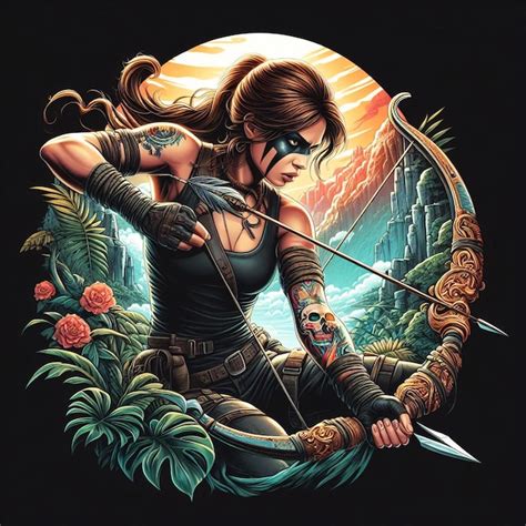 Premium Vector Vector A Woman With A Bow And Arrow In Her Hands A