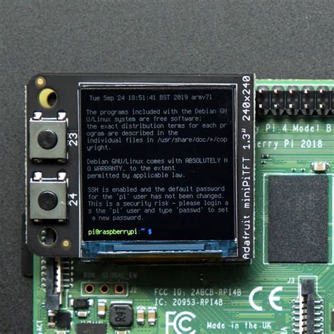 Adafruit Mini Pitft 13 240x240 Tft For Raspberry Pi