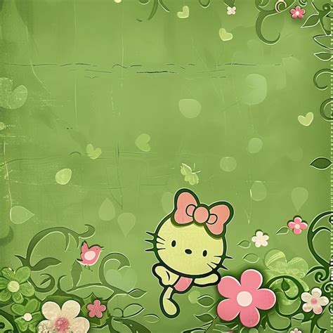 Premium Photo Psp Theme Hello Kitty Papergreen Background
