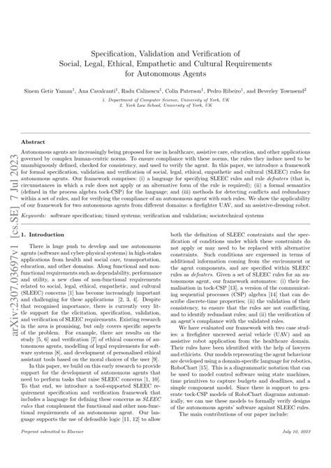 Pdf Specification Validation And Verification Of Social Legal