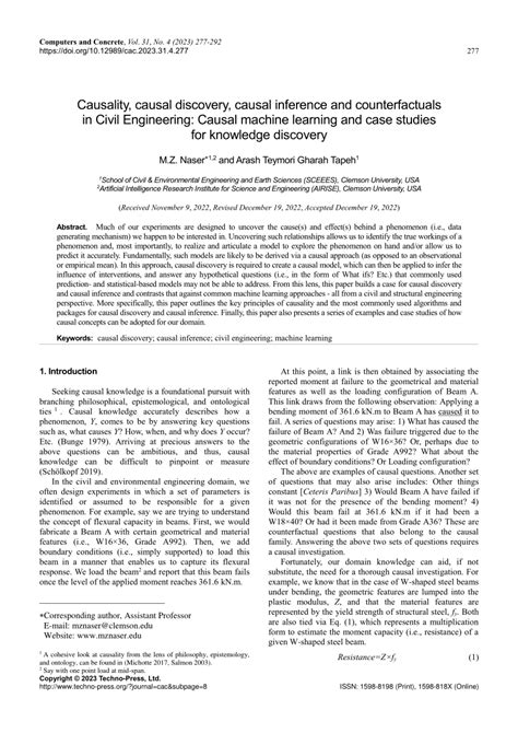 Pdf Causality Causal Discovery Causal Inference And Counterfactuals In Civil Engineering