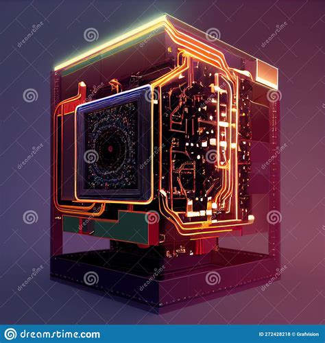 Futuristic Quantum Computer Stock Illustration Illustration Of Device Invention 272428218