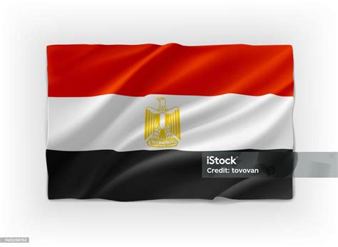 이집트의 빨간색 흰색 및 검은 색 깃발 흰색에 고립 된 3d 벡터 객체 0명에 대한 스톡 벡터 아트 및 기타 이미지 0명