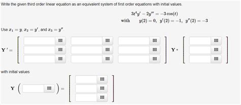 Solved Write The Given Third Order Linear Equation As An