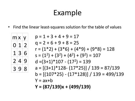 Ppt Linear Least Squares Approximation Powerpoint Presentation Free
