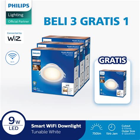 Jual Promo Beli Gratis Philips Lampu Smart Wifi Led Downlight W D Tunable White Shopee