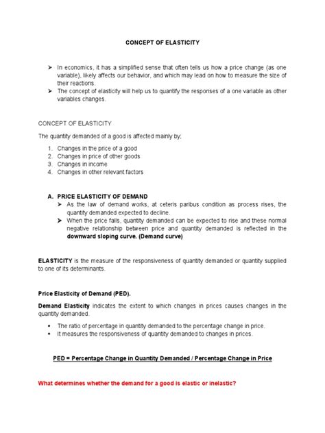 Concept Of Elasticity Pdf