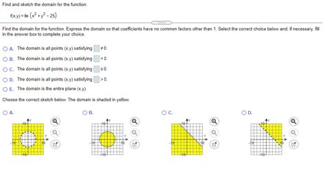 solved find and sketch the domain for the function f x y