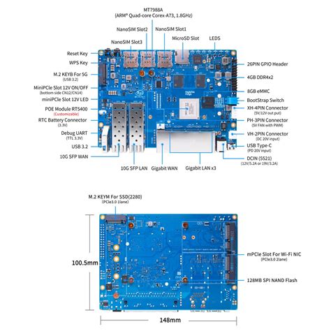 open source hardware banana pi bpi r4 support linux system with mtk