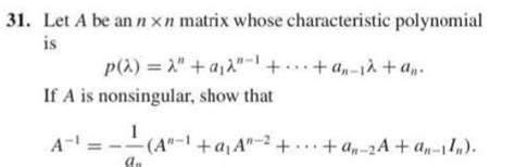 Solved 31 Let A Be An N Xn Matrix Whose Characteristic