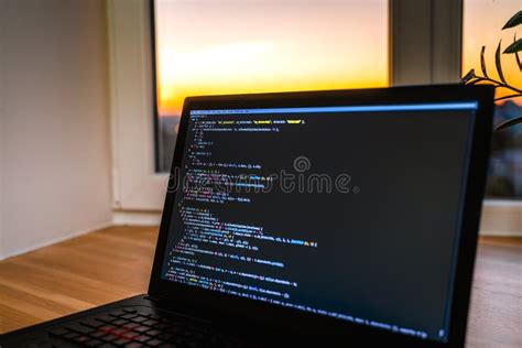 The Code On The Laptop Screen At Night Software Development Developer