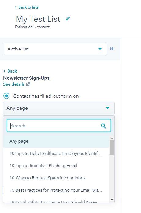Solved Hubspot Community Create Dynamic List Based On Unique Form In Different Pages On