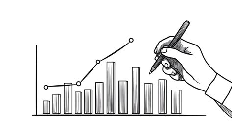 Hand Drawing Business Chart With Line Graph Showing Growth And Bar Graph Analysis Premium Ai