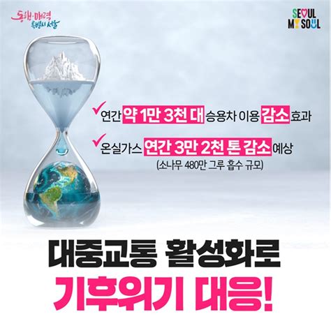 카드 한 장으로 Ok 서울 대중교통 무제한 이용 기후동행카드 내 손안에 서울 서울이야기 시민소통 정보소통광장