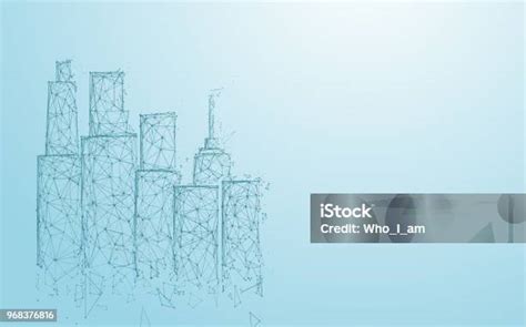 건물과 도시 형태 선 삼각형 및 입자 스타일 디자인 일러스트 벡터 건물 외관에 대한 스톡 벡터 아트 및 기타 이미지 건물 외관 건설 산업 도시 Istock