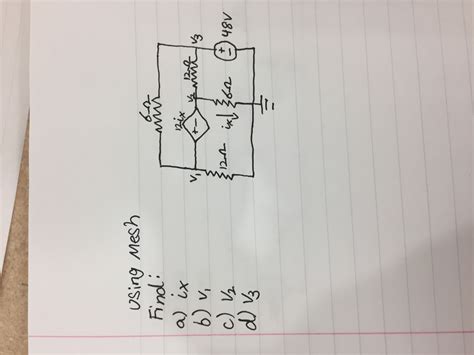 Solved Using Mesh Find Ix V1 V2 V3