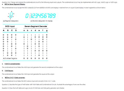 solved question no 1 design and analyze the combinational