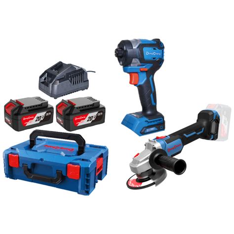 Dong Cheng Dckit27ek Cordless Bl Grinder And Impact Drill Combo Kit 20
