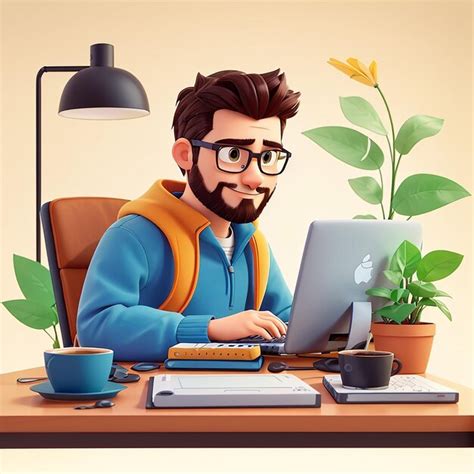 Programmer With Code Cat On Book And Coffee Vector Illustration Developer Hacker Software