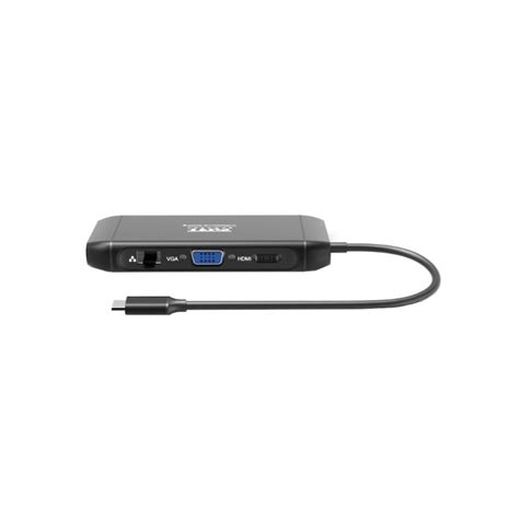 Port Connect Usb Type C Travel Docking Station Black Geewiz
