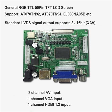 TTL 50pin LCD Screen AT070TN94 With HD MI VGA AV Input