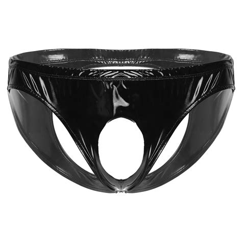 Buy Yizyif Men S Underwear Jockstrap Bottomless Metallic Boxer Shorts Backless Gay Underwear