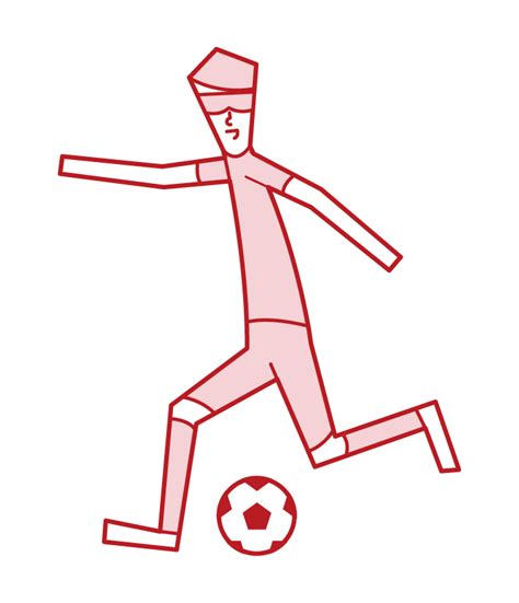 블라인드 축구 선수의 일러스트 남성 무료 일러스트 소재집 Kukukeke