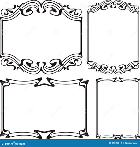 Marco Del Art Déco Negro Y Blanco Ilustración Del Vector