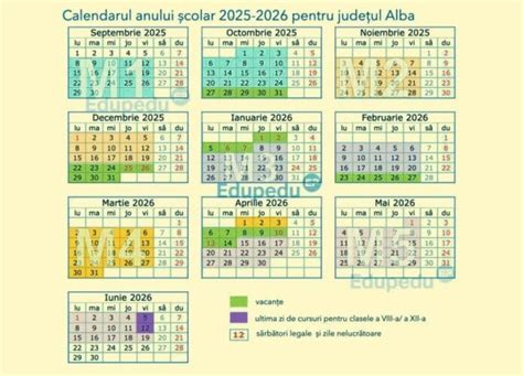 Calendarul Anului școlar 2025 2026 Focus To Life