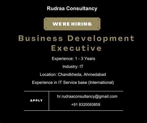 rudraa consultancy on linkedin hiring hiringnow businessdevelopmentexecutive hiringimmediate…