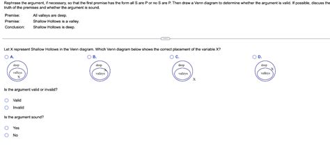 Solved Rephrase The Argument If Necessary So That The