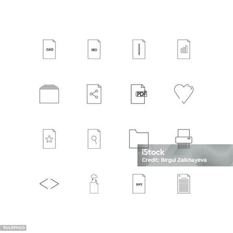 파일 및 폴더 기호 선형 얇은 아이콘을 설정 합니다 간단한 벡터 아이콘 설명 0명에 대한 스톡 벡터 아트 및 기타 이미지 0명 디자인 문서 Istock