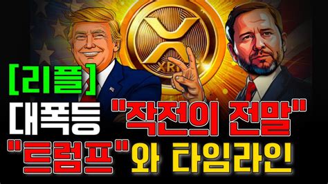 리플 대폭등 작전의 전말 트럼프와의 타임라인 리플 리플호재 리플전망 코인추천 Youtube