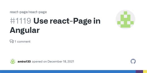 Use React Page In Angular · Issue 1119 · React Pagereact Page · Github