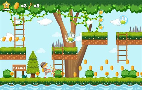 Platform Game Interface Design Vector Art At Vecteezy