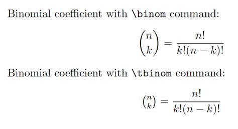 How To Write Binomial Coefficient In Latex Codespeedy