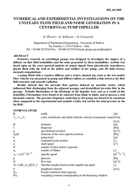 Pdf Numerical And Experimental Investigations On The Unsteady Flow Field And Noise Generation