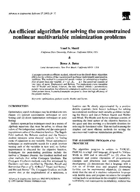 pdf sherif boice algorithm for nonlinear minimization