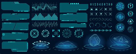 Hud And Ui Set Elements Sci Fi Futuristic User Vector Image