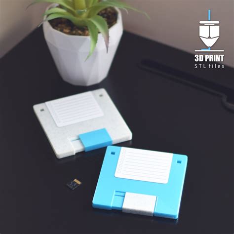 Floppy Disk Memory Card Digital 3d Model Stl File For 3d Printing Etsy
