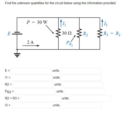 solved find the unknown quantities for the circuit below